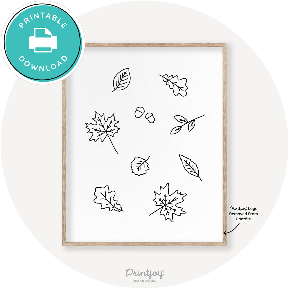 Fall Leaves Line Art Cute Fall Modern Chic Wall Art Free Printable