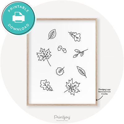 Fall Leaves Line Art Cute Fall Modern Chic Wall Art Free Printable