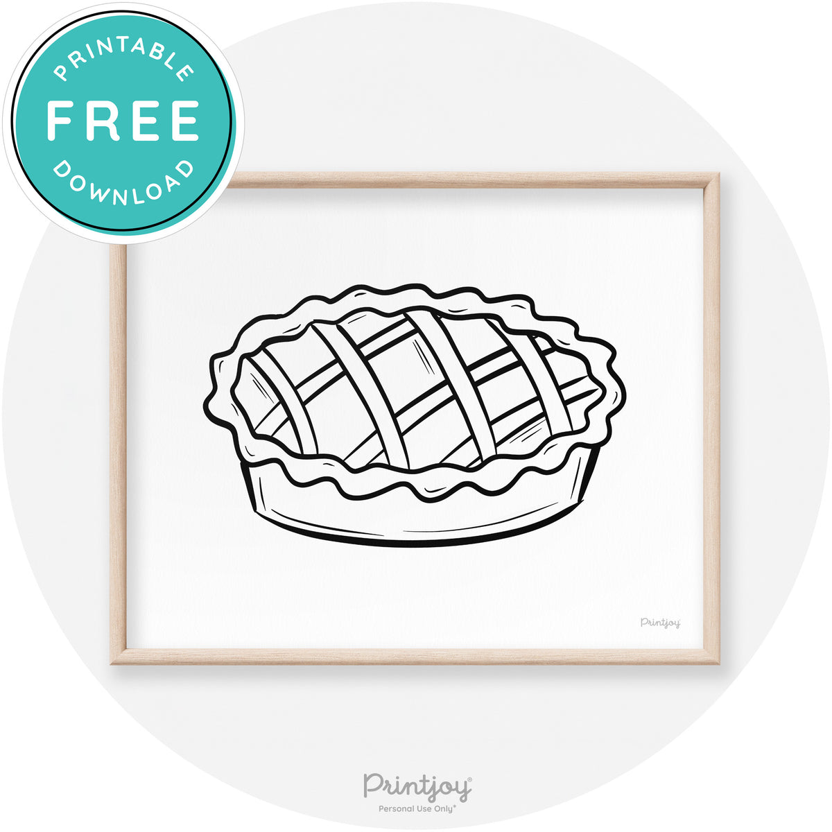 Pie Drawing Thanksgiving Modern Transitional Wall Art Free Printable