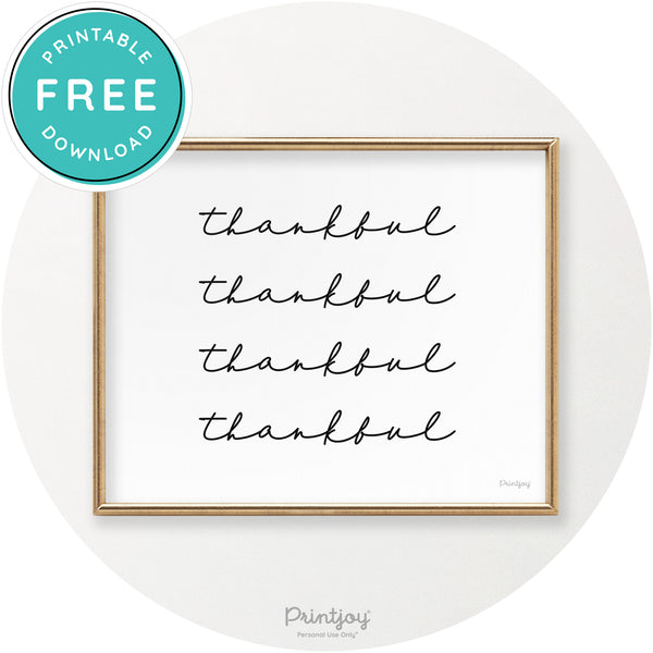 Thankful Pattern Cute Thanksgiving Modern Chic Wall Art Free Printable