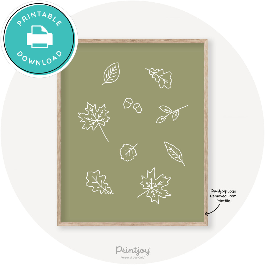 Fall Leaves Line Art Cute Fall Modern Chic Wall Art Free Printable