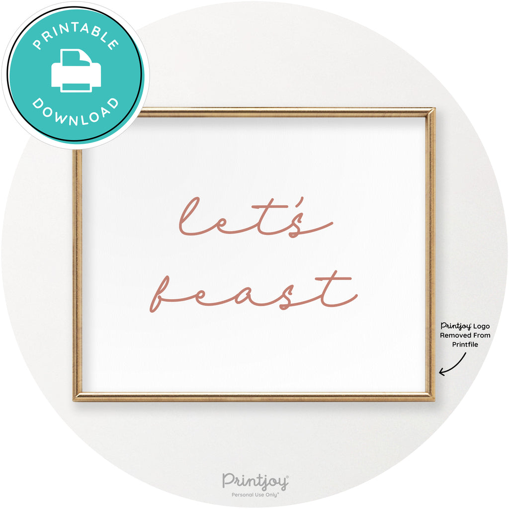 Let's Feast Cute Thanksgiving Modern Chic Wall Art Free Printable