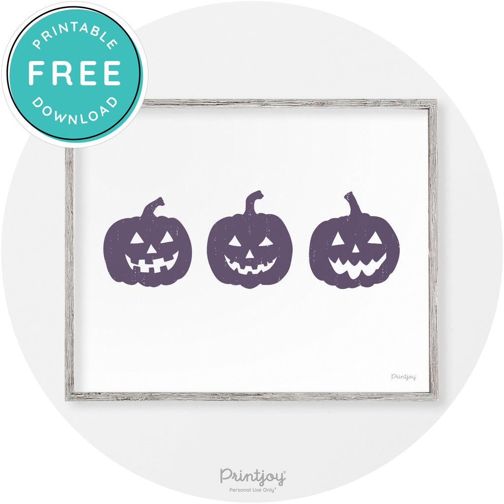 Halloween Jack O Lantern Pumpkins Vintage Wall Art Free Printable