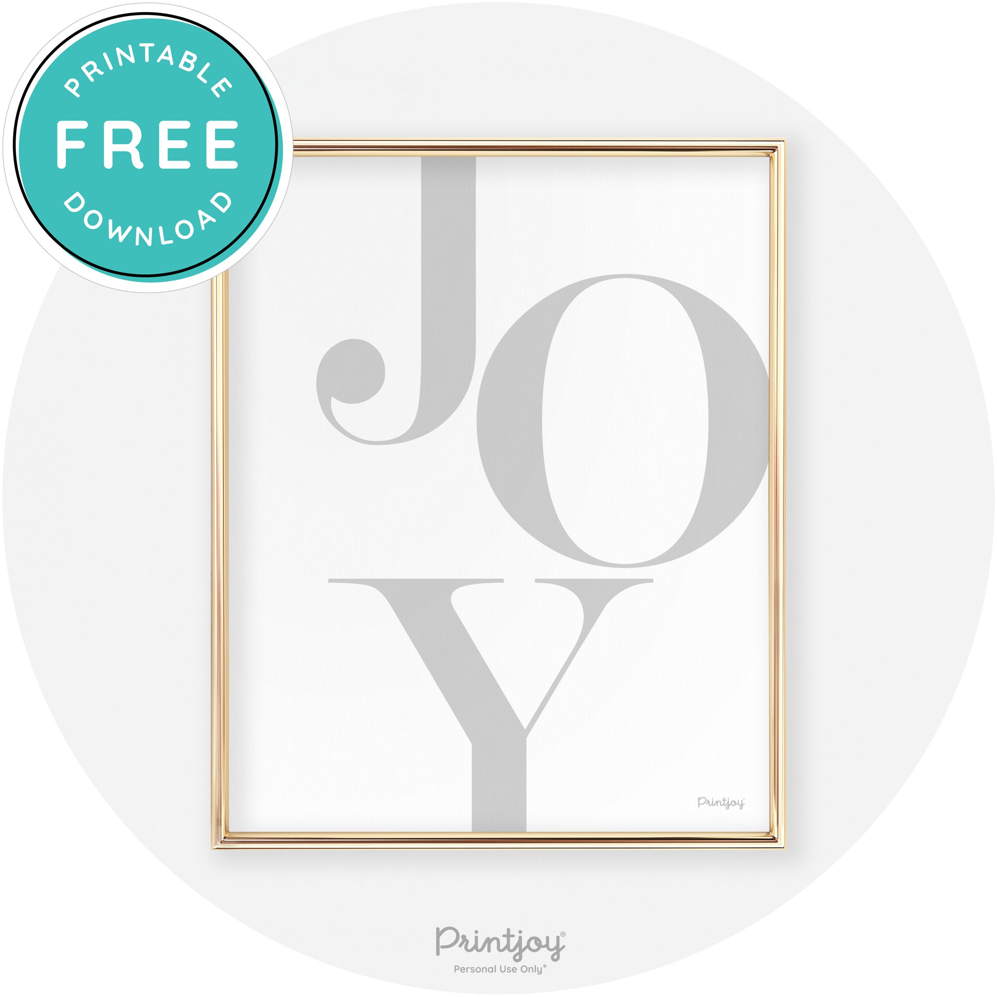 Joy Typography Cute Simple Modern Wall Art Decor Free Printable