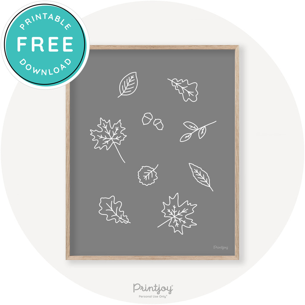 Fall Leaves Line Art Cute Fall Modern Chic Wall Art Free Printable