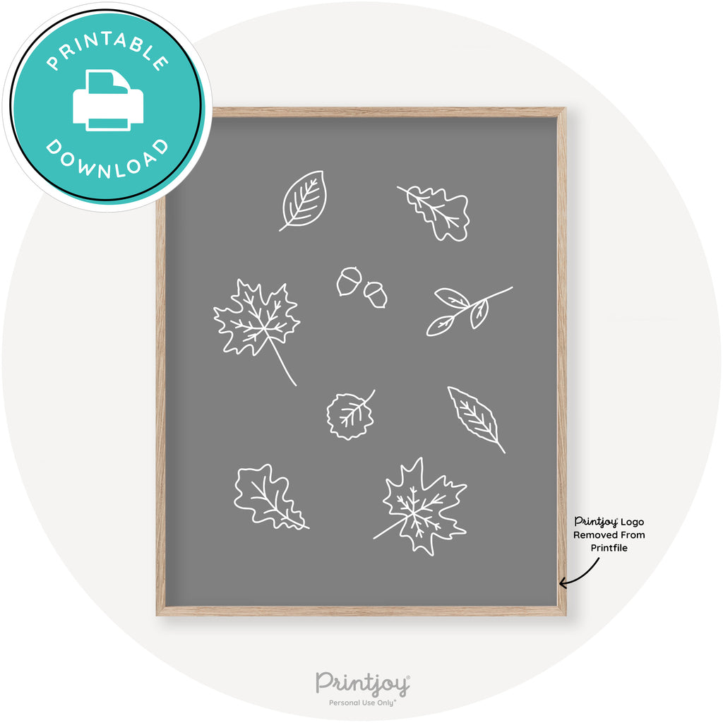 Fall Leaves Line Art Cute Fall Modern Chic Wall Art Free Printable