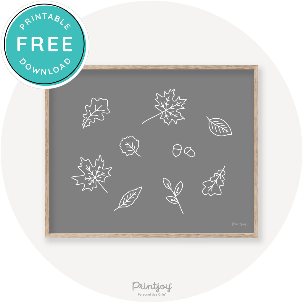 Fall Leaves Line Art Cute Fall Modern Chic Wall Art Free Printable