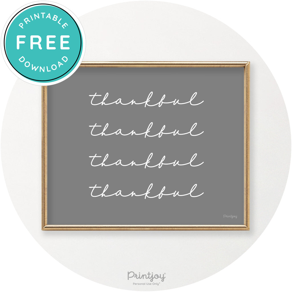 Thankful Pattern Cute Thanksgiving Modern Chic Wall Art Free Printable