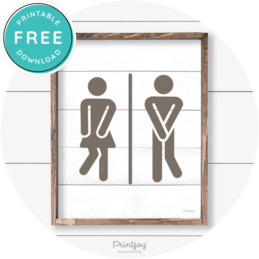 Gotta Go Potty Dance Restroom Sign Farmhouse Art Free Printable