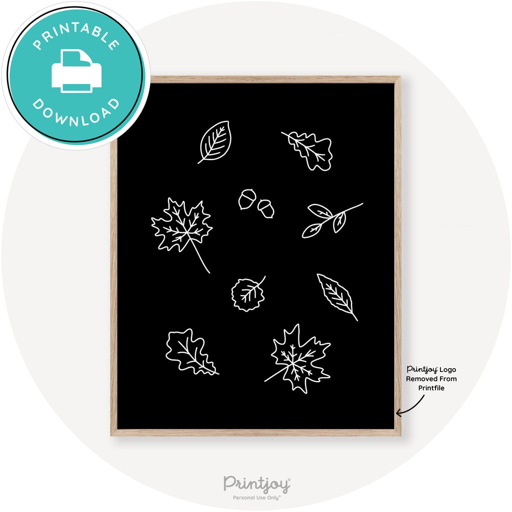 Fall Leaves Line Art Cute Fall Modern Chic Wall Art Free Printable