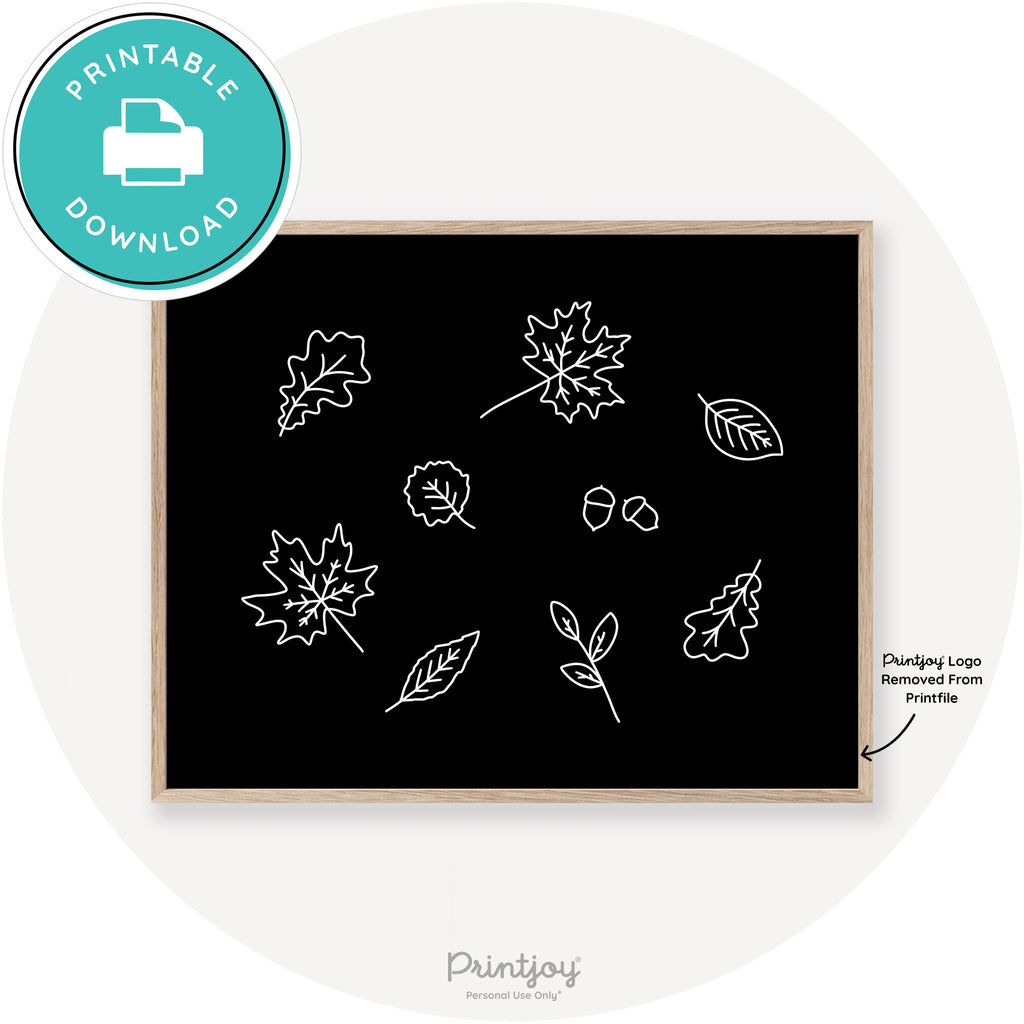 Fall Leaves Line Art Cute Fall Modern Chic Wall Art Free Printable