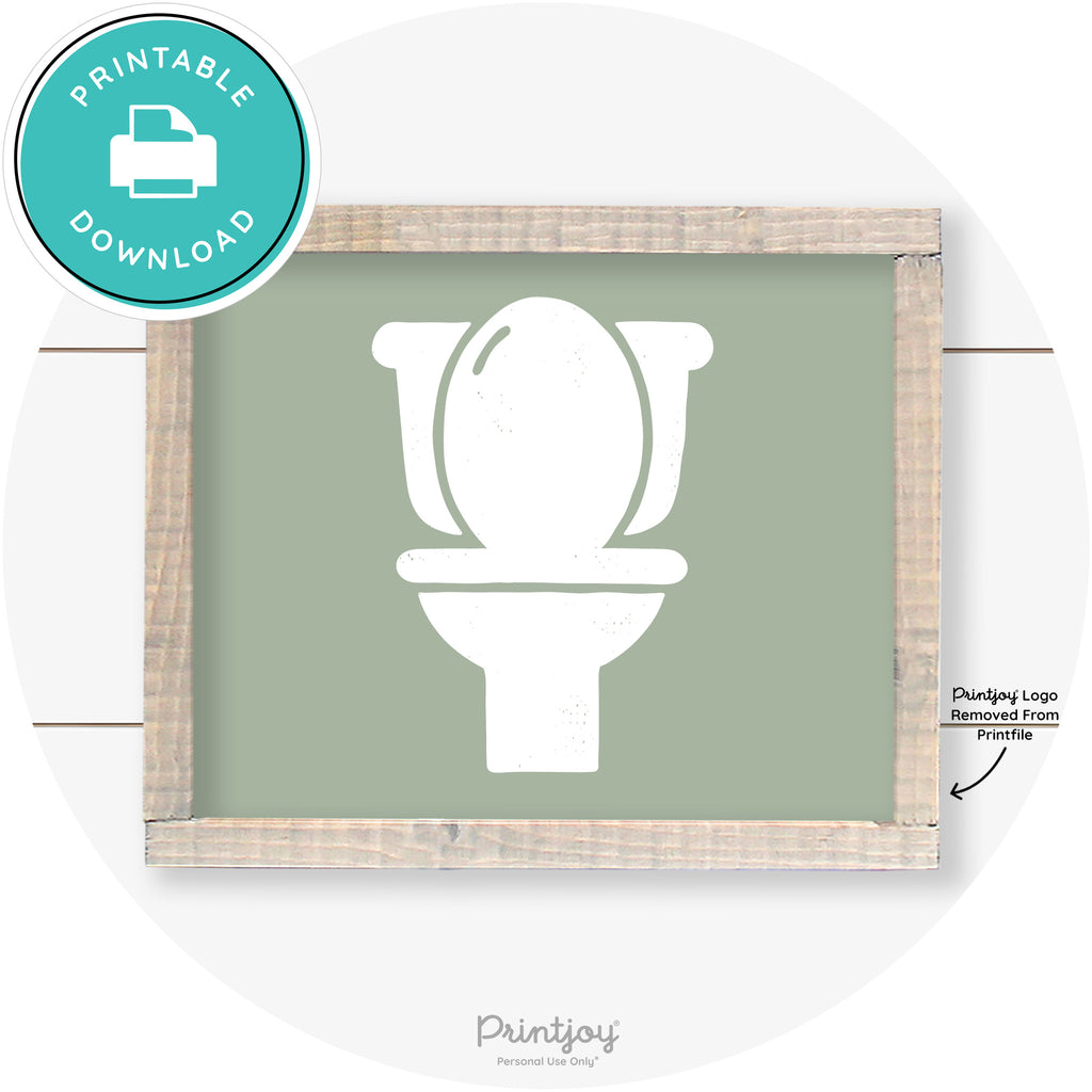 Toilet Seat Bathroom Sign Farmhouse Wall Art Decor Free Printable