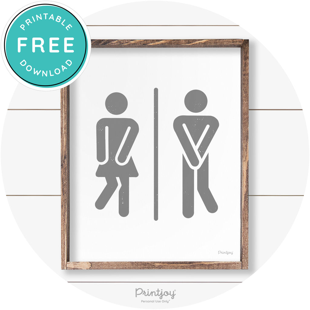 Gotta Go Potty Dance Restroom Sign Farmhouse Art Free Printable
