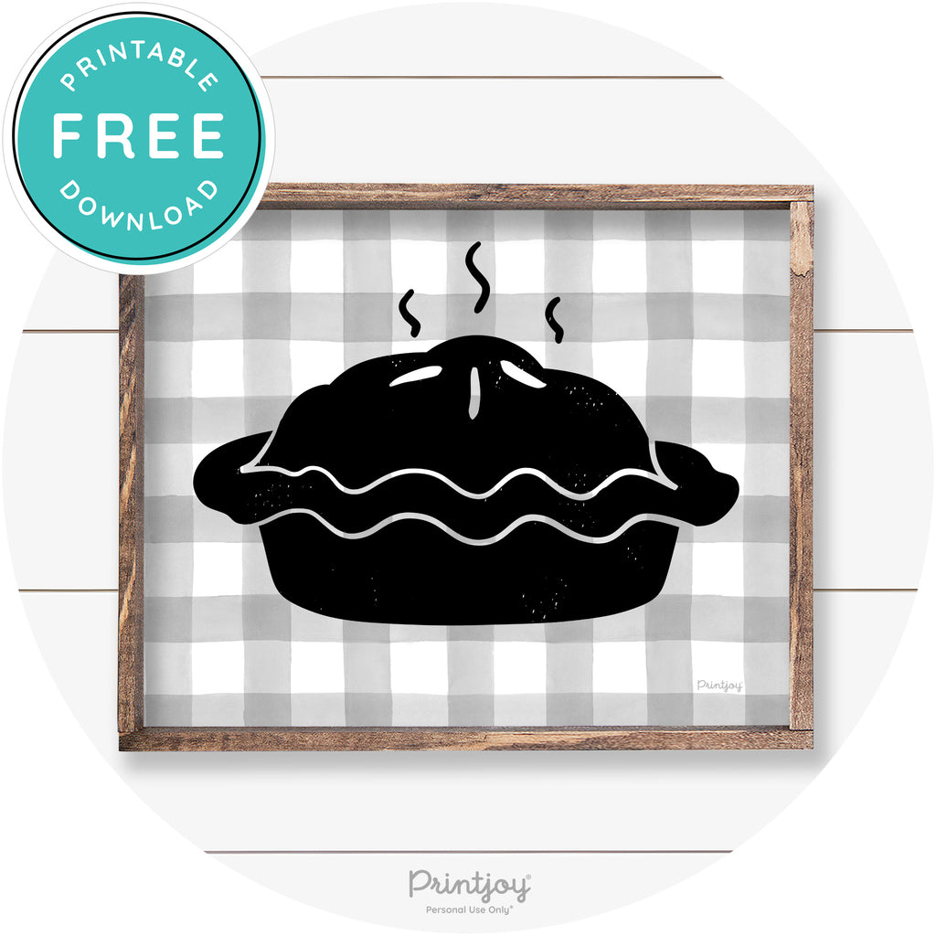 Pie Thanksgiving Desert Cute Farmhouse Wall Art Decor Free Printable