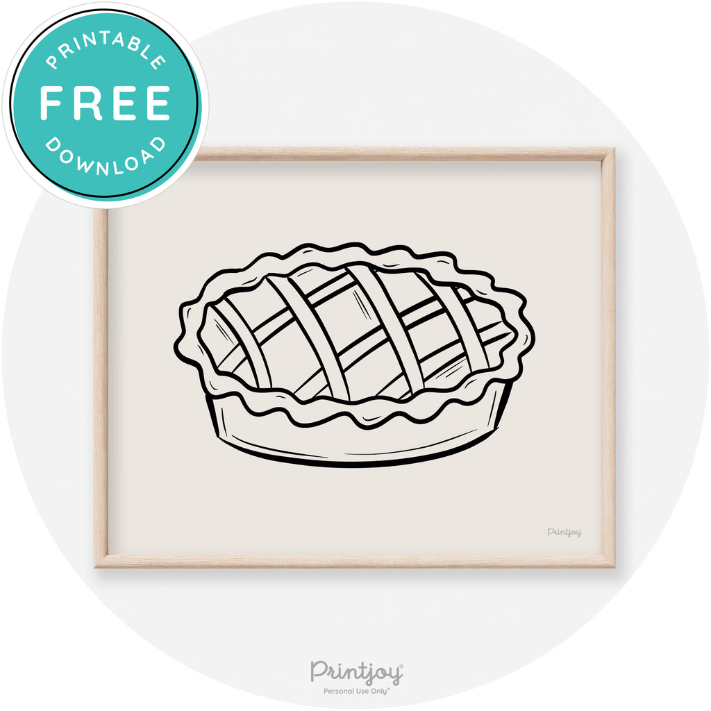 Pie Drawing Thanksgiving Modern Transitional Wall Art Free Printable