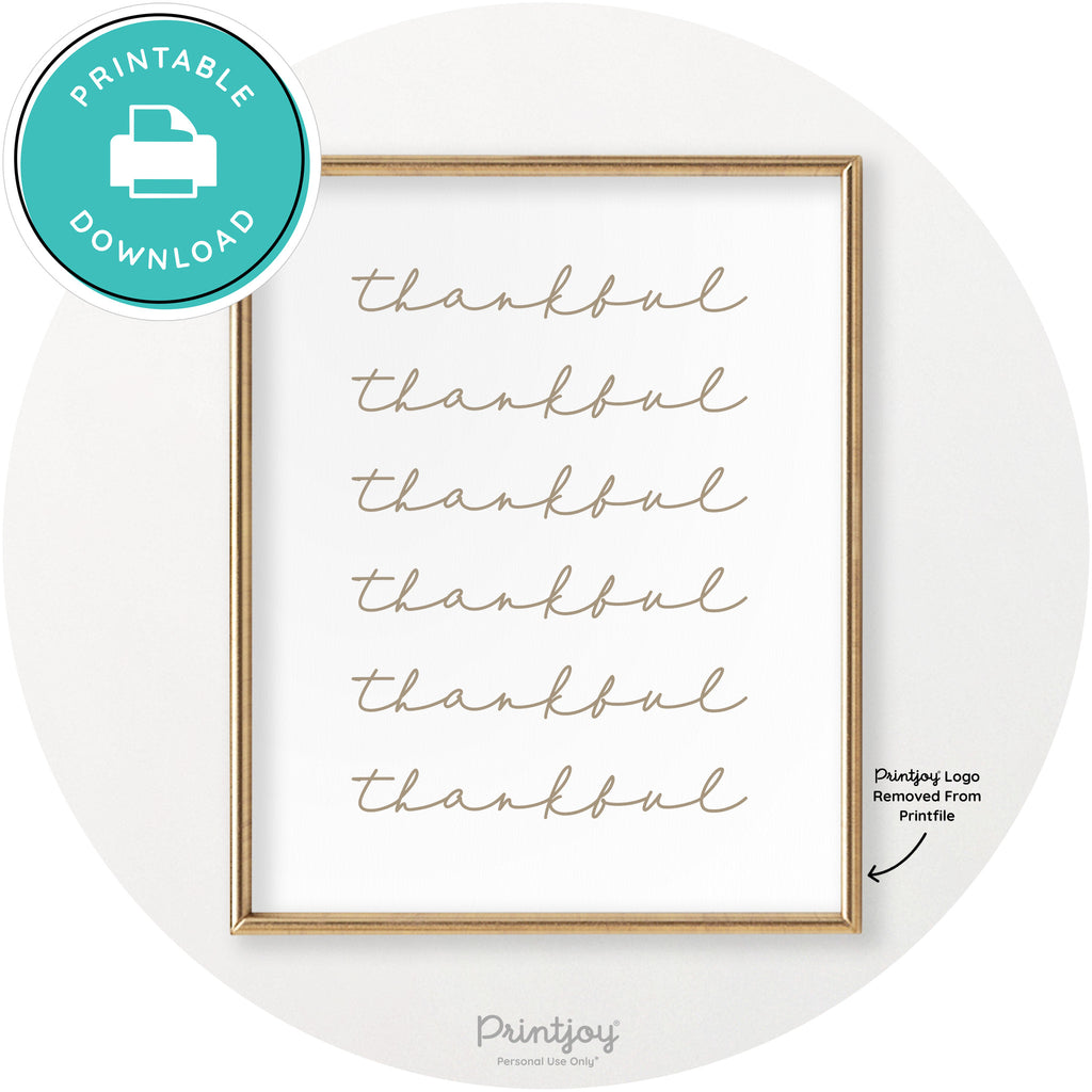 Thankful Pattern Cute Thanksgiving Modern Chic Wall Art Free Printable