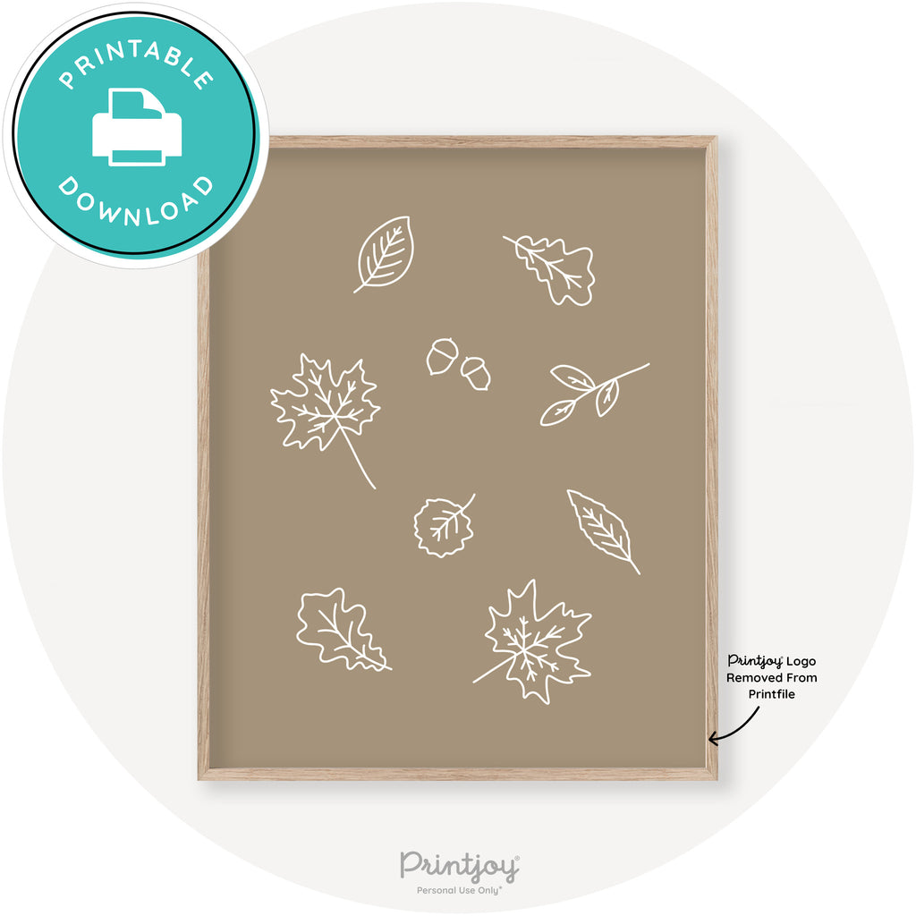 Fall Leaves Line Art Cute Fall Modern Chic Wall Art Free Printable