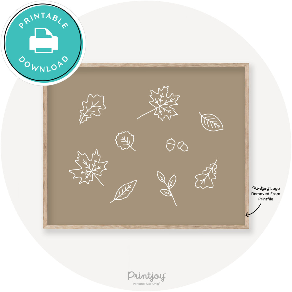 Fall Leaves Line Art Cute Fall Modern Chic Wall Art Free Printable