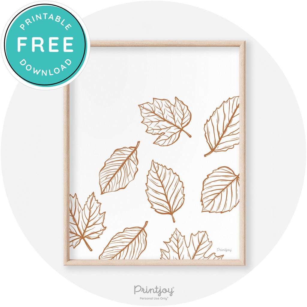 Falling Leaves Drawing Fall Modern Transitional Wall Art Free Printabl