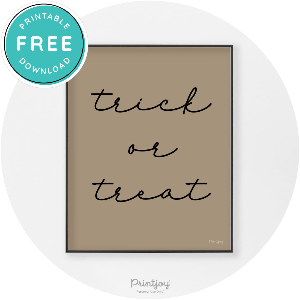 Halloween Cute Trick Or Treat Modern Chic Wall Art Free Printable