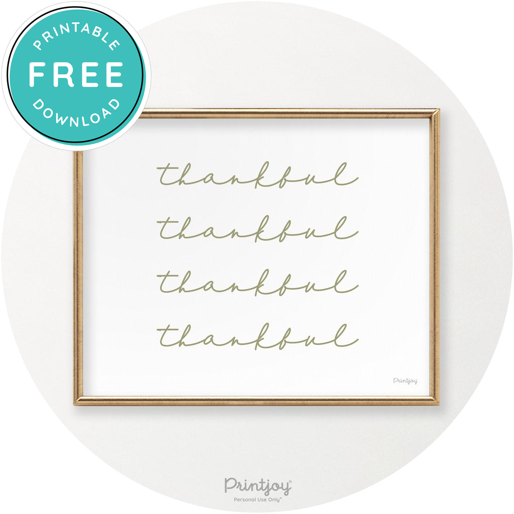 Thankful Pattern Cute Thanksgiving Modern Chic Wall Art Free Printable