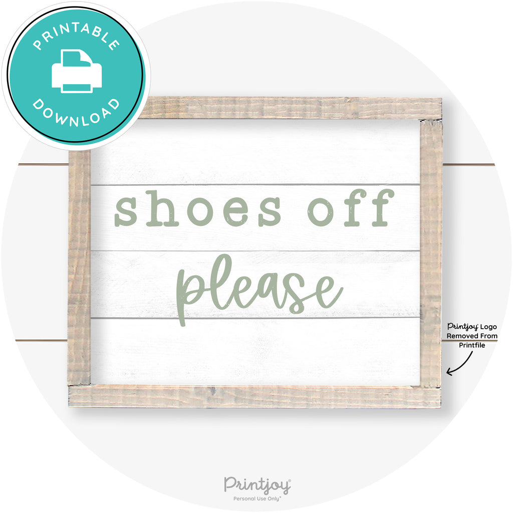 Shoes Off Please Entryway Sign Farmhouse Wall Art Free Printable