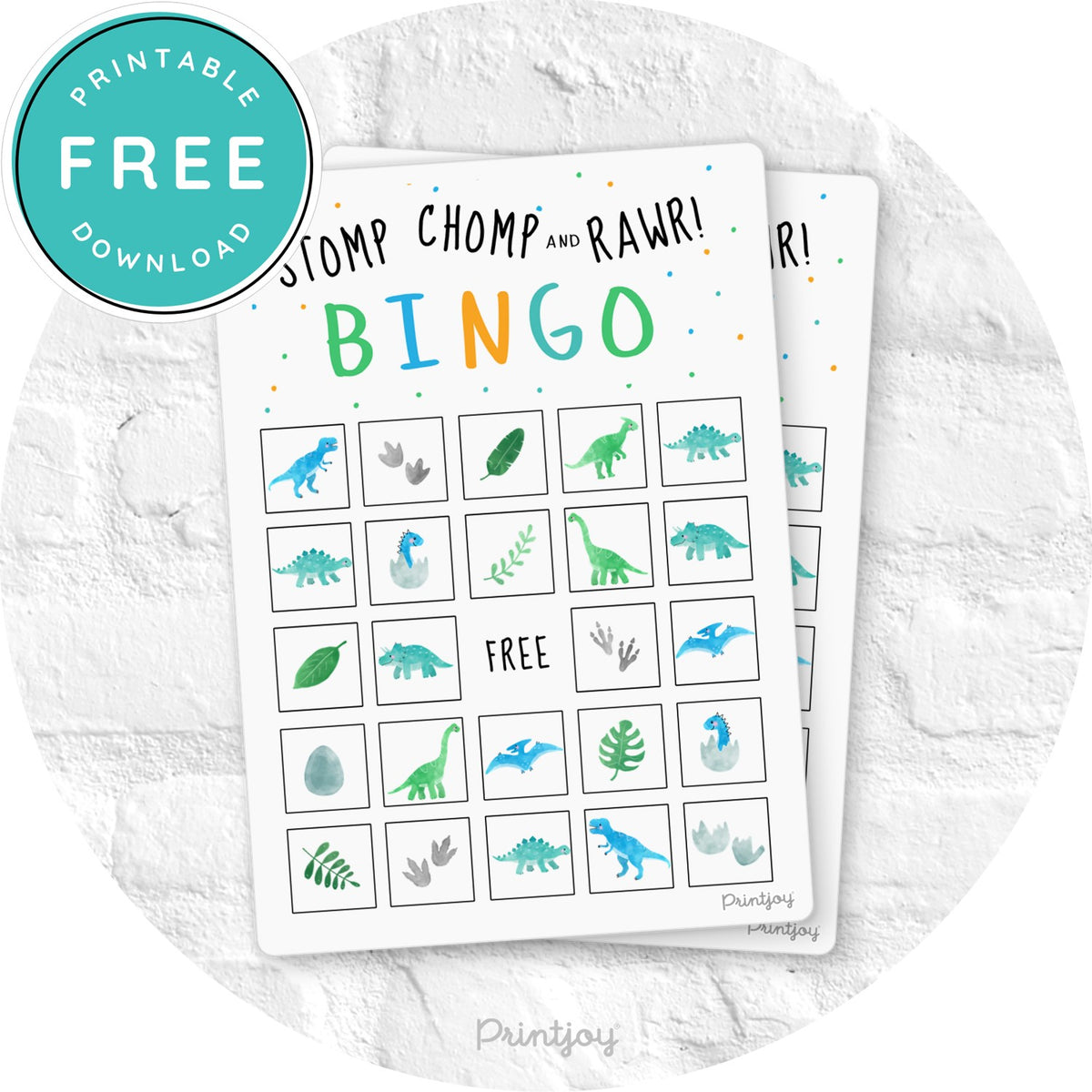 Boys Bright N Fun Dinosaur Bingo Game Birthday Party Free Printable
