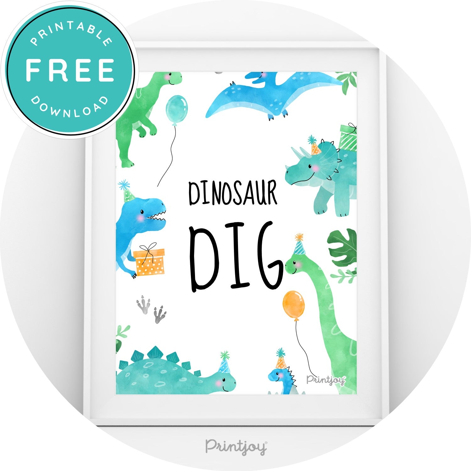 Boys Bright N Fun Dinosaur Dig Game Birthday Party Free Printable
